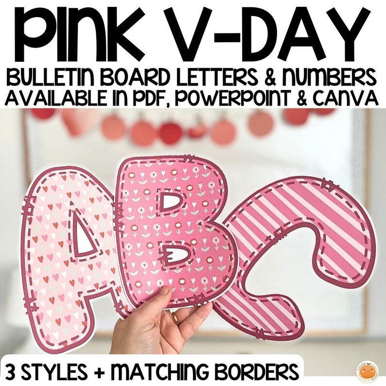 Bright Pink Valentine's Day Lettering for Bulletin Board Titles ...