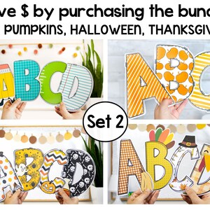 Thanksgiving Themed Letters and Numbers for Bulletin Board / Classroom ...