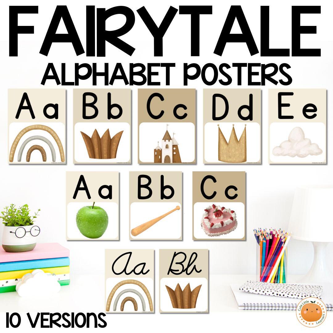 Fairytale Themed Alphabet Posters for Classroom Decor & Bulletin Board ...