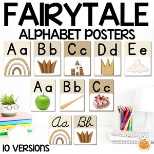 Fairytale Themed Alphabet Posters for Classroom Decor & Bulletin Board ...