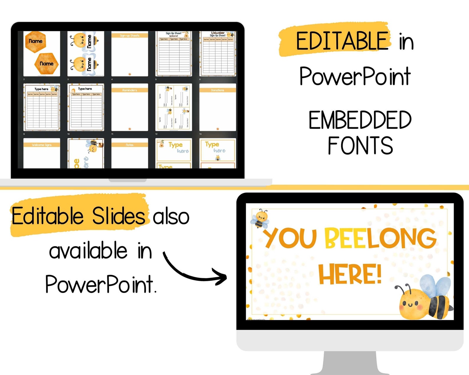Bee Themed Back to School Kit – Editable Welcome Bulletin Board and ...
