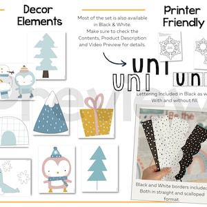 Snowflake Winter Bulletin Board & Classroom Decor Kit + Editable ...