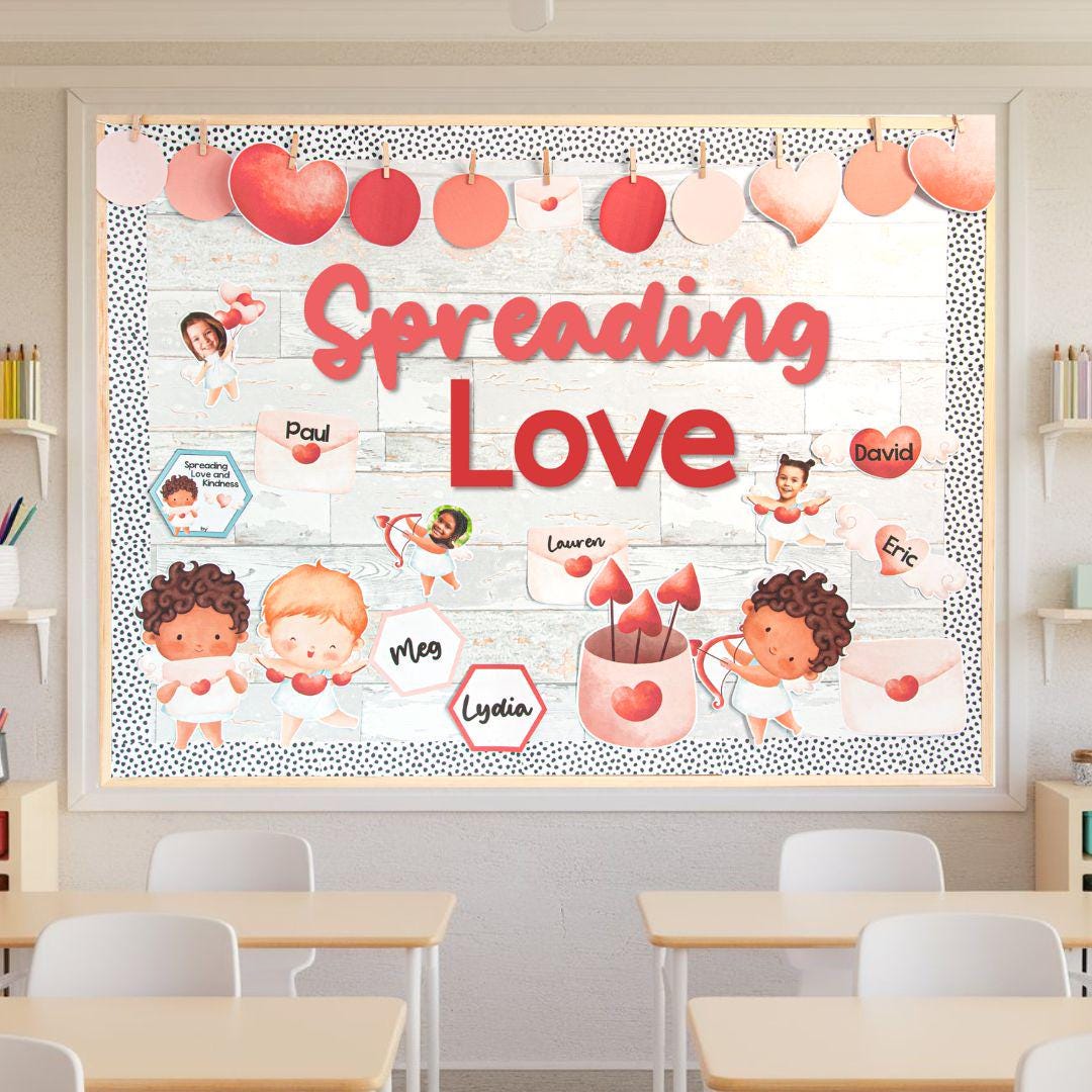 Cupid Valentine's Day Bulletin Board & Interactive Classroom Decor ...