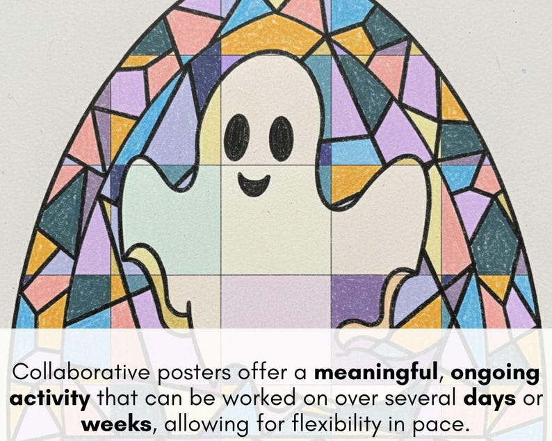 Ghost Collaborative Poster, Stained Glass Art Project for Photo Op ...