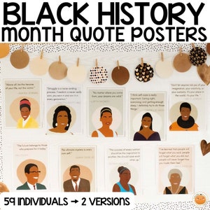 Black History Month Quote Posters for Bulletin Board, Motivational ...