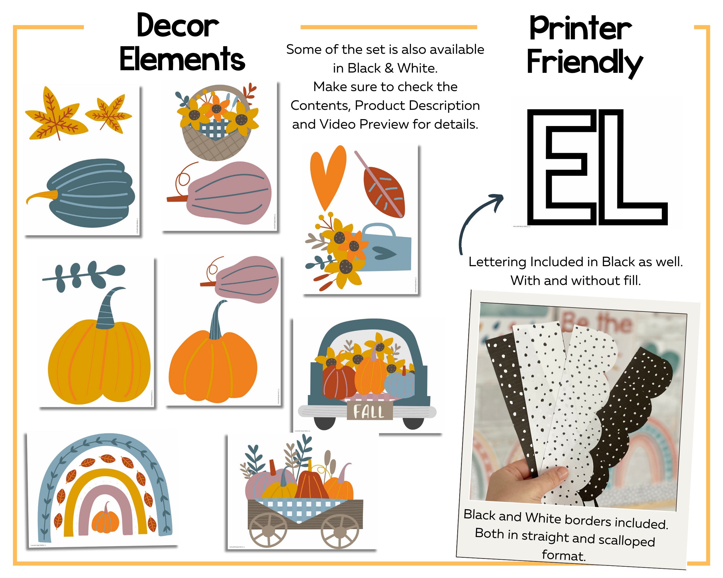 Halloween and Fall Pumpkin Patch Bulletin Board & Classroom Decor ...