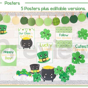 St. Patrick's Day Cutest Clovers Bulletin Board & Editable, Interactive ...