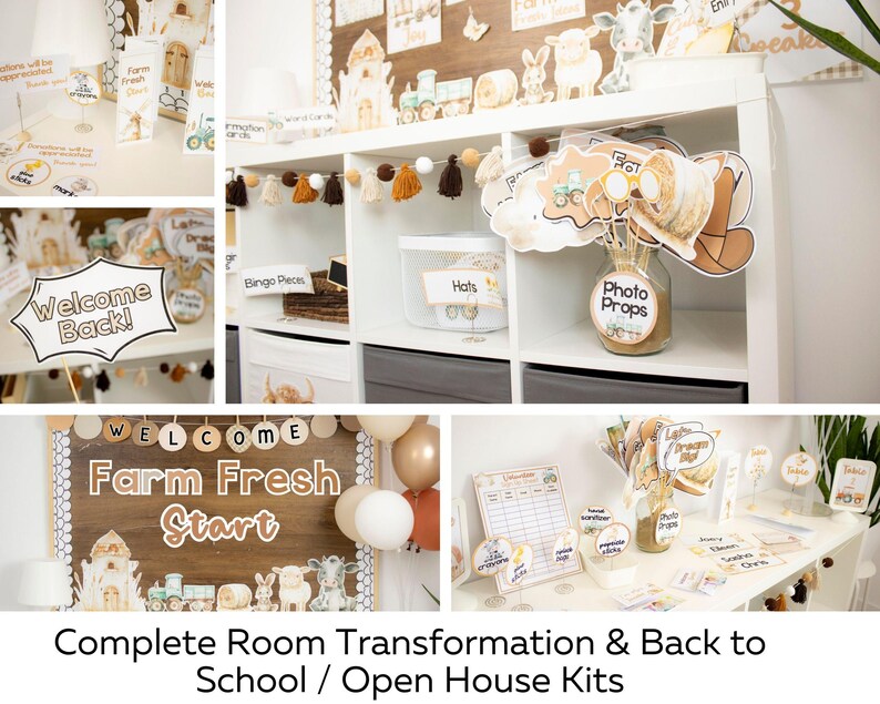 Calm Farm Editable Classroom Decor Bundle, Bulletin Board Ideas, Back ...