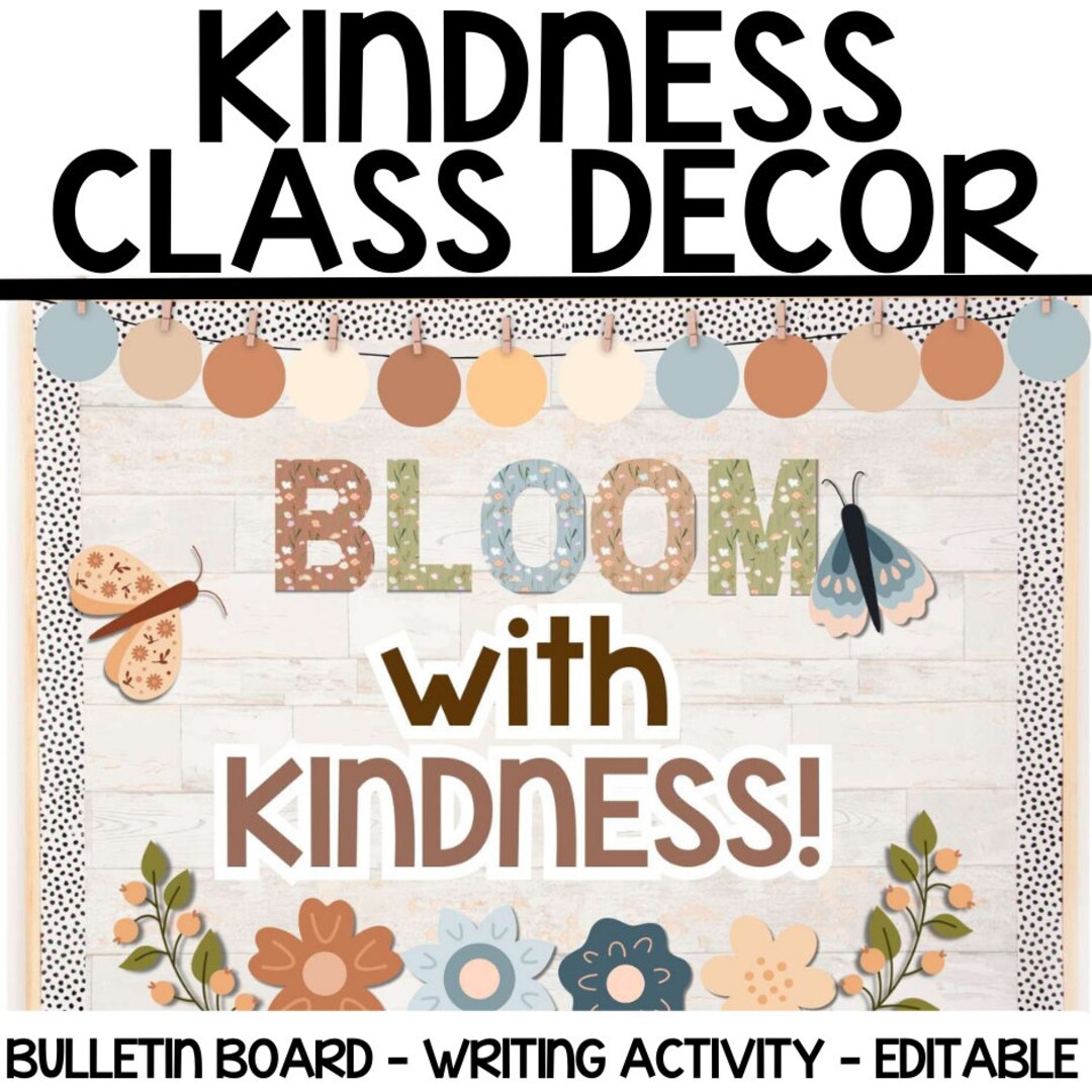 Kindness and Gratitude Classroom Decor, Bulletin Board + Door Decor ...