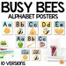 Bee Themed Alphabet Posters for Classroom Decor & Bulletin Board ...