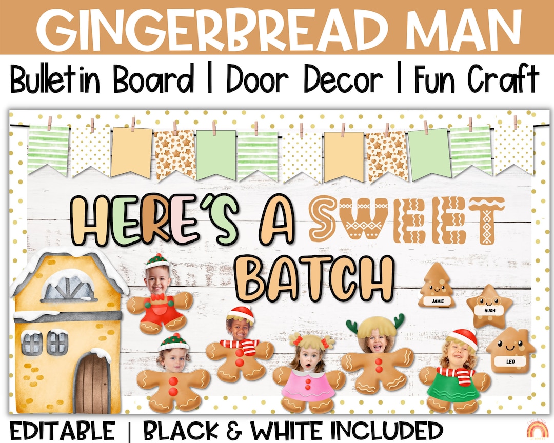 Gingerbread Man Bulletin Board & Classroom Decor Kit - Etsy