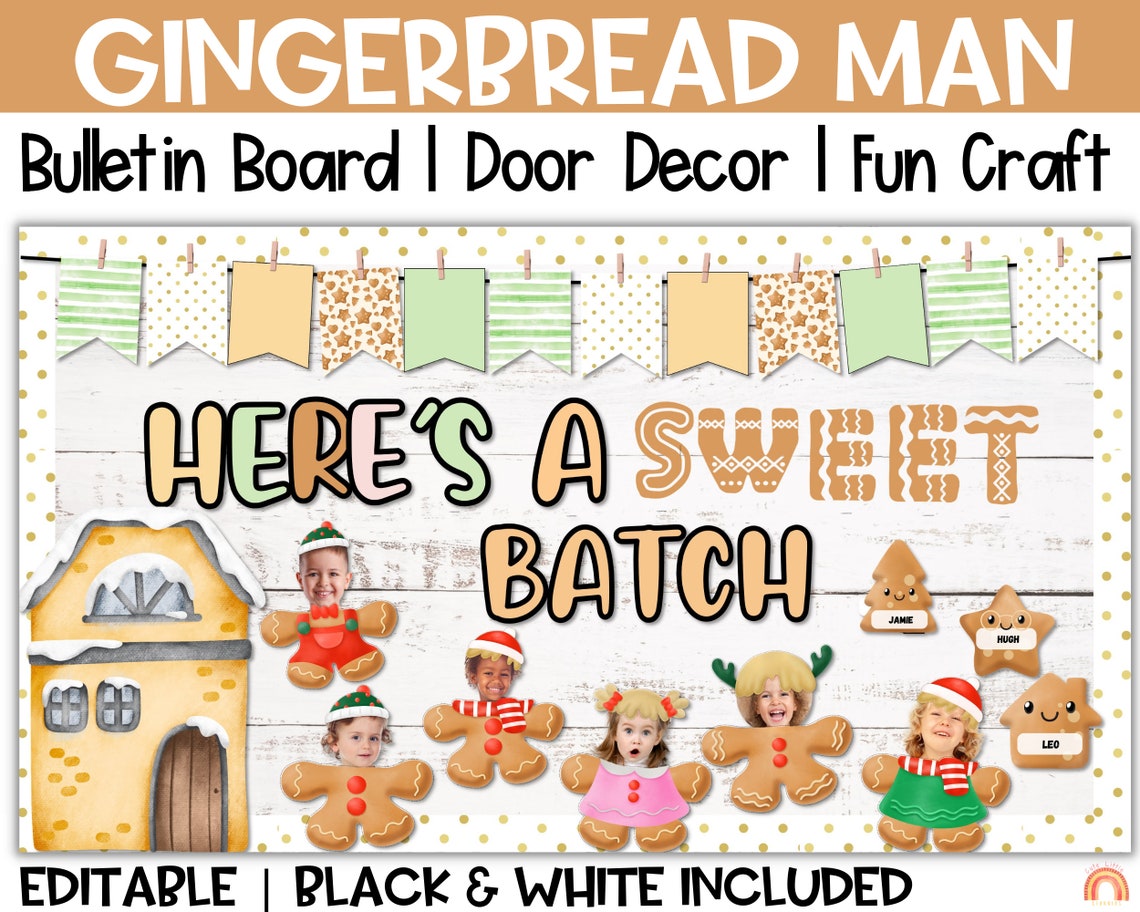 Gingerbread Man Bulletin Board & Classroom Decor Kit - Etsy