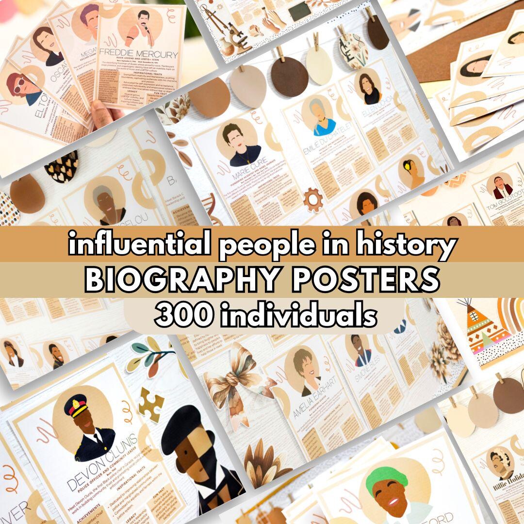 Biography Posters - Growing Bundle - Influential People Bulletin Board ...