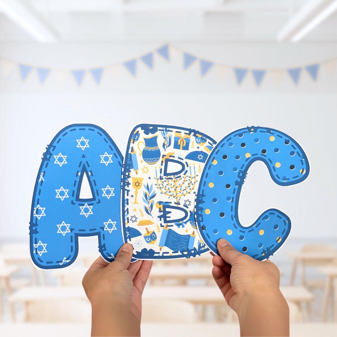 Bright Hanukkah Lettering – Printable Bulletin Board Titles, Classroom ...