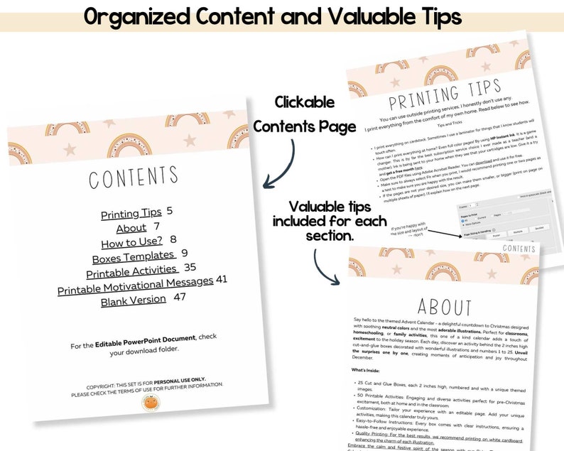 Printable Advent Calendar Boxes & Activities Christmas - Etsy