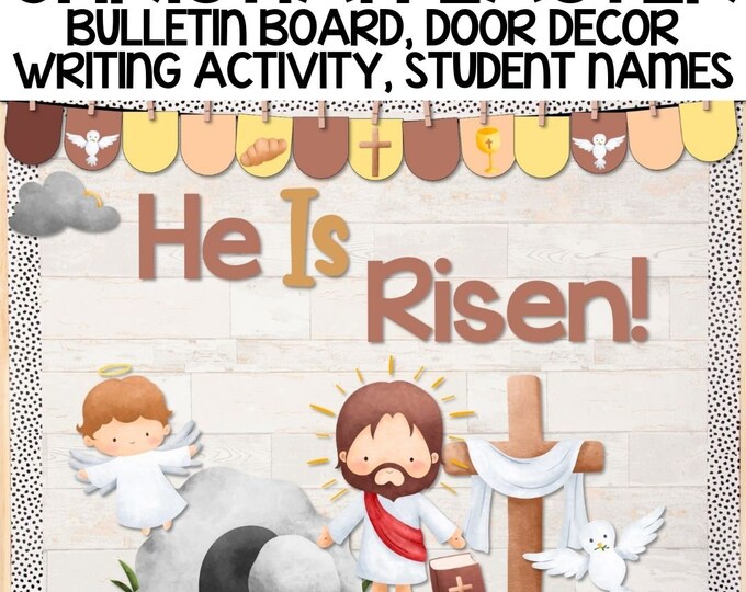 He is Risen Easter Bulletin Board Resurrection Classroom Door Decor - Etsy