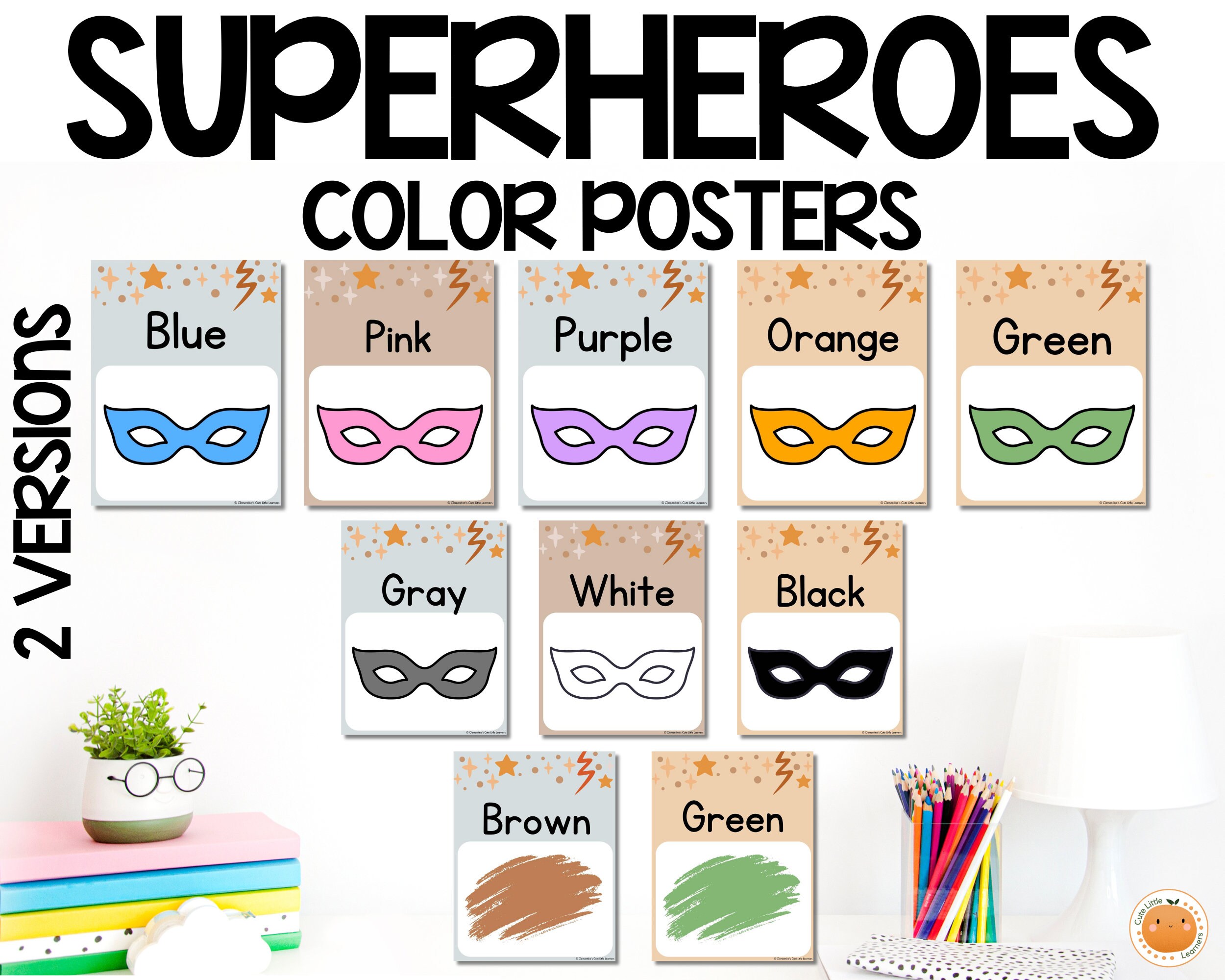 Superheroes Themed Color Posters for Bulletin Boards and - Etsy