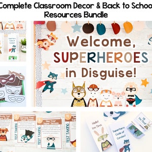 Superhero Classroom Decor Bundle, Editable Bulletin Board Ideas, Back ...