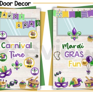 Mardi Gras Bulletin Board, Door Decor & Classroom Decor Posters ...