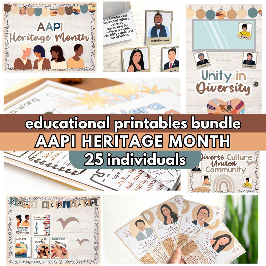 AAPI Heritage Month Bundle | Biography and Quote Posters With Research ...