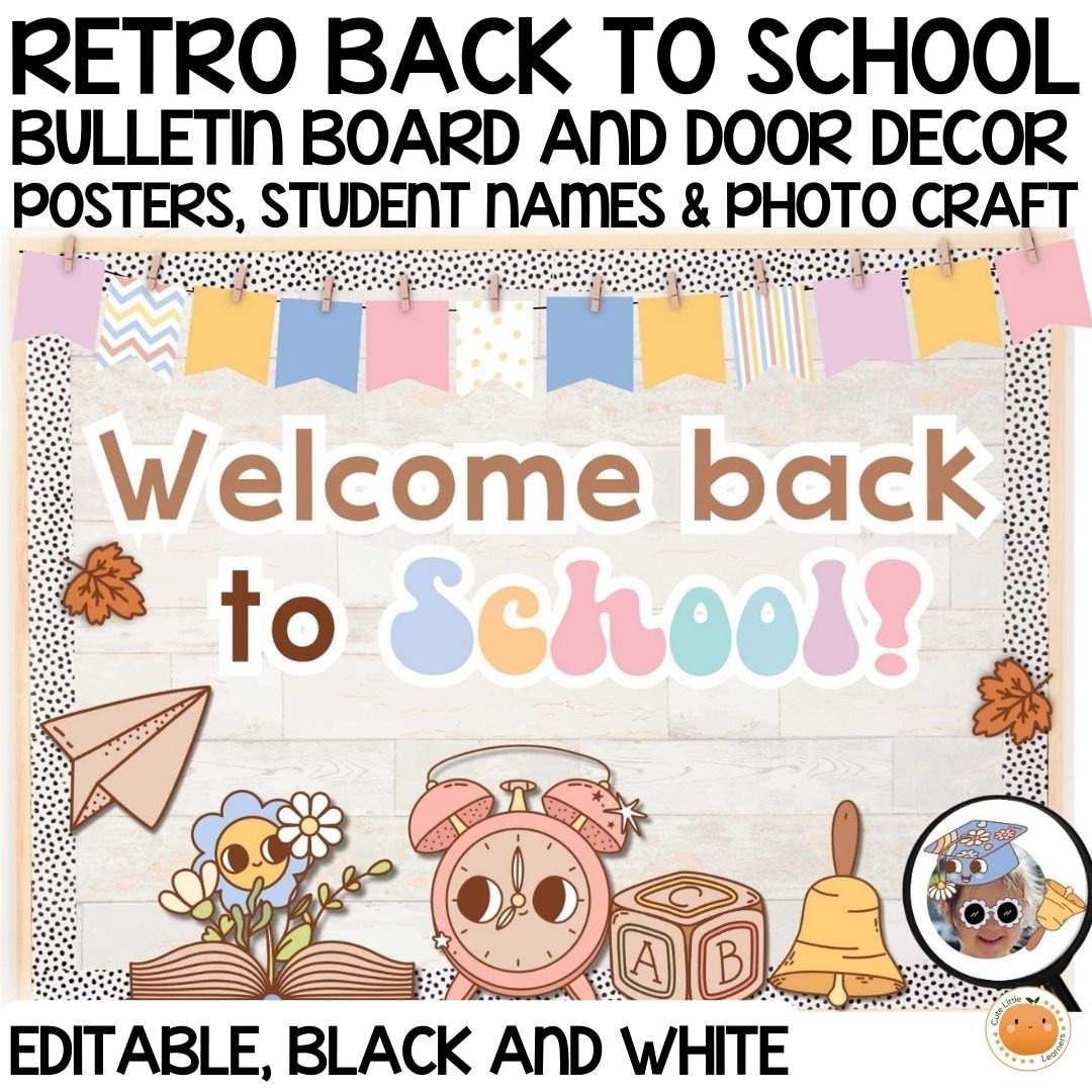 Retro Groovy Back to School Classroom Decor and Bulletin Board Kit ...