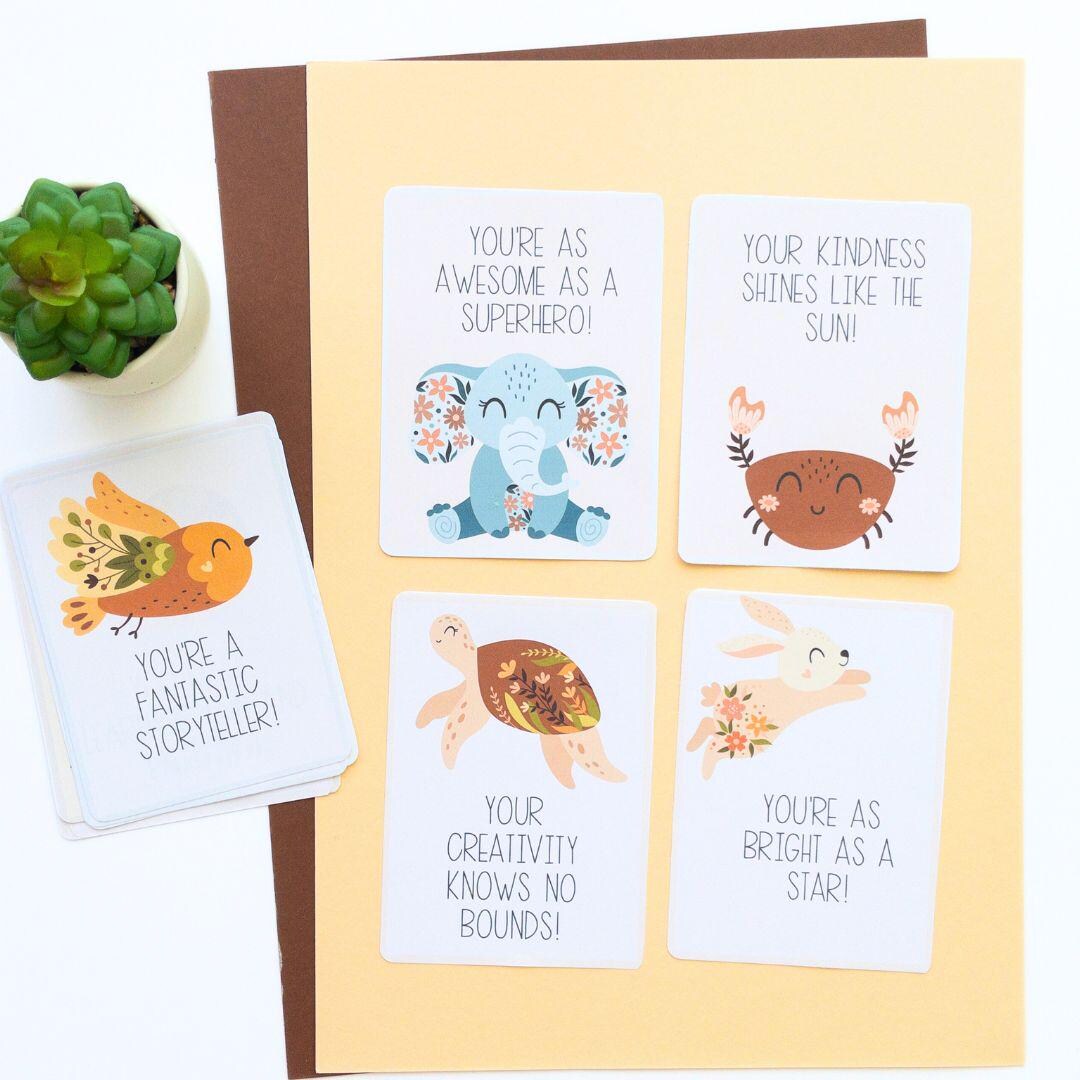 Editable Compliment Cards – Animal & Wildflower Kindness Notes for Kids ...