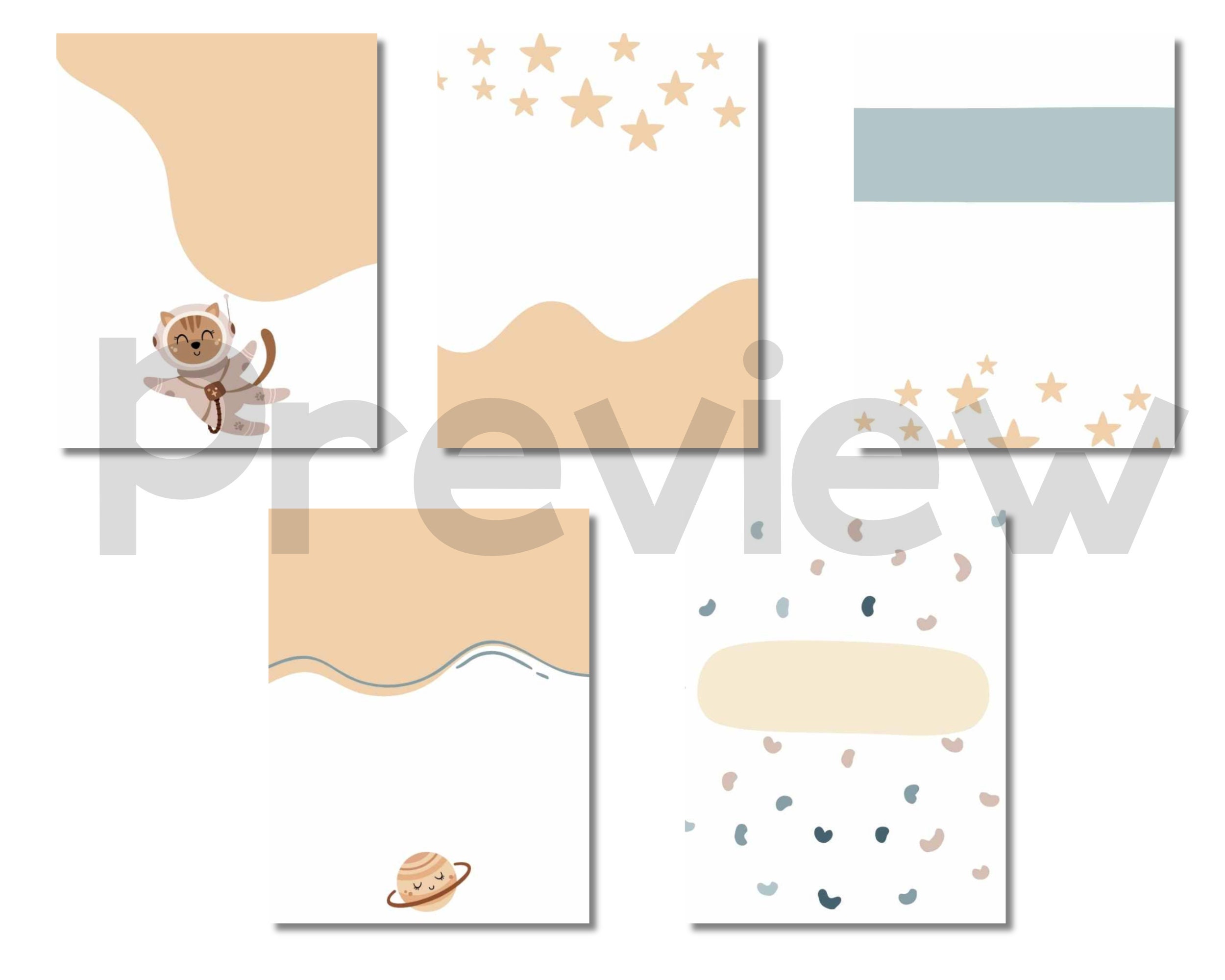 Editable Binder Covers Spines & Forms Boho-space Themed - Etsy