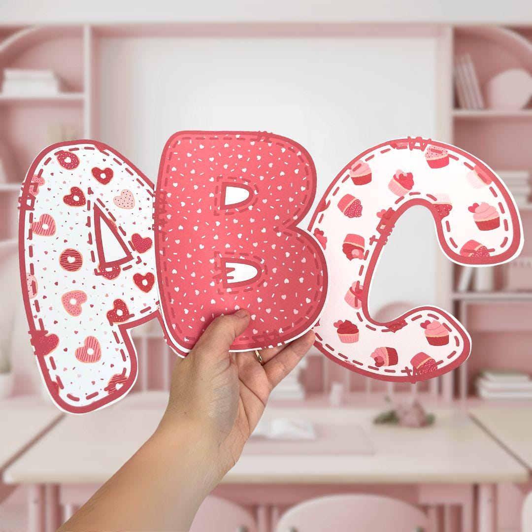 Sweet Valentine's Day Lettering for Bulletin Board Titles + Classroom ...