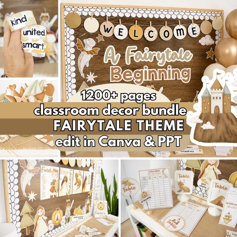 Fairytale Classroom Decor Bundle | Editable Fairy Tale Theme Bulletin ...