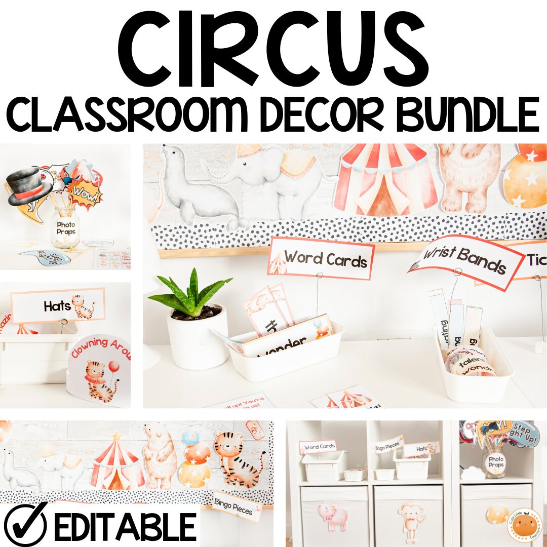 Circus Editable Classroom Decor Bundle, Bulletin Boards, Back to School ...