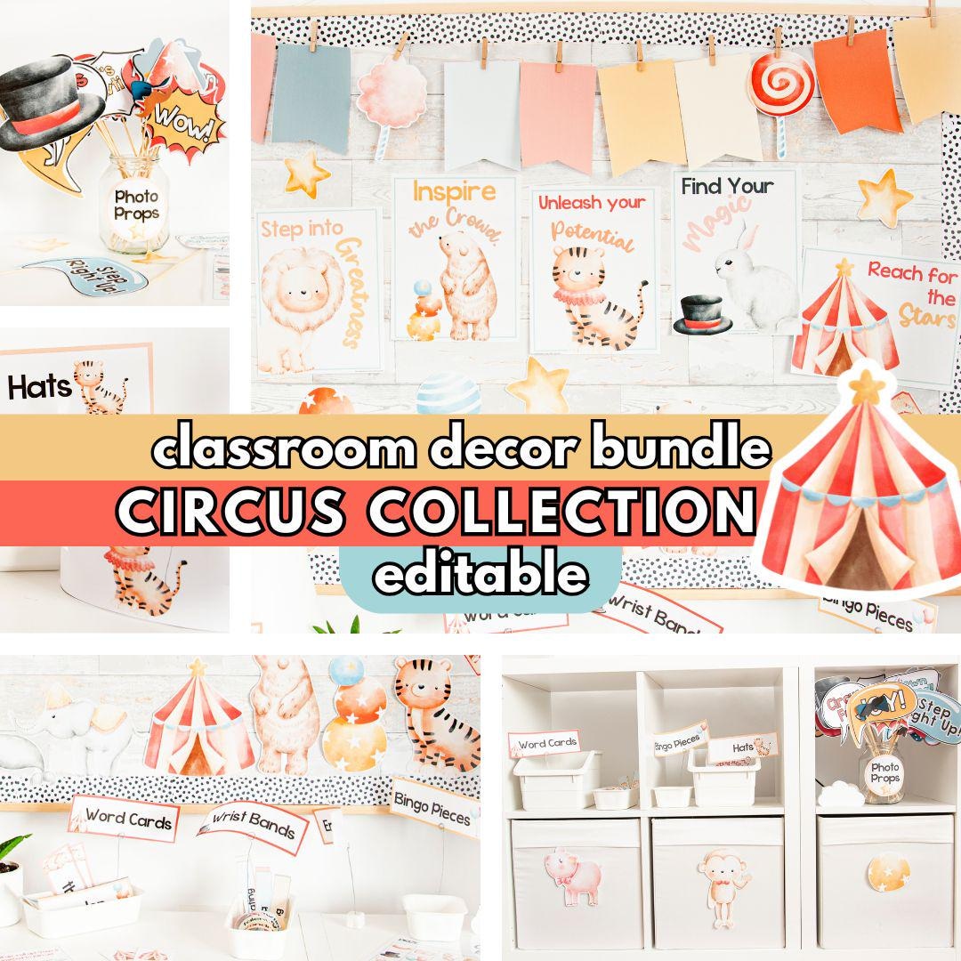 Circus Editable Classroom Decor Bundle, Bulletin Board Ideas, Back to ...