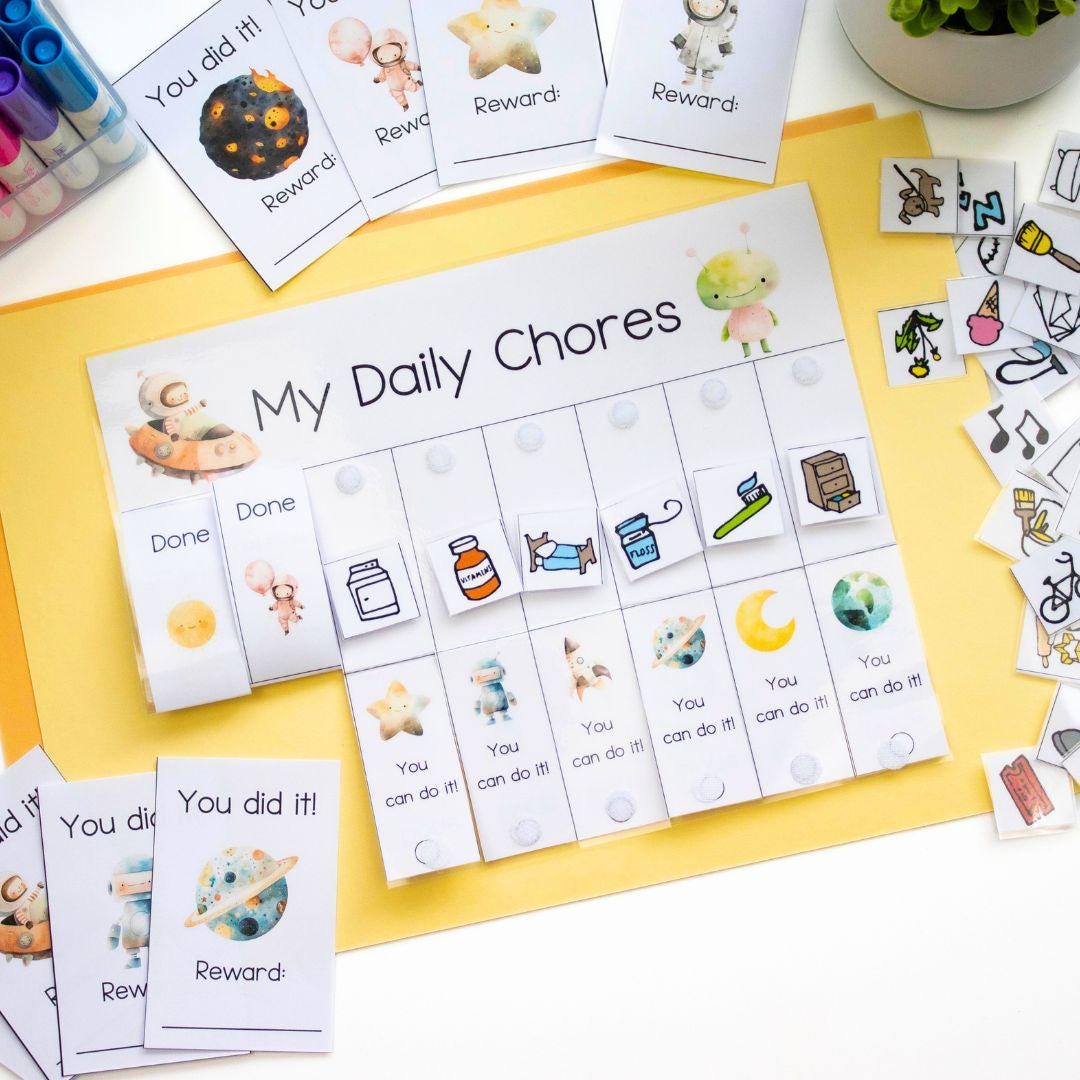 Printable Flip Routine Chart, Editable Morning, Evening, Bedtime Flip ...