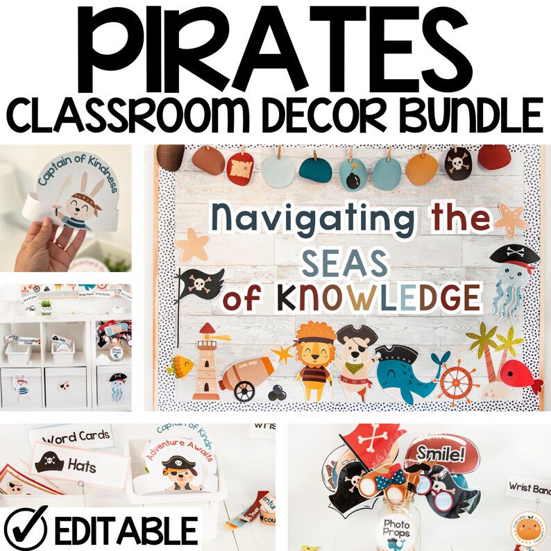Pirates Editable Classroom Decor Bundle, Bulletin Boards, Back to ...