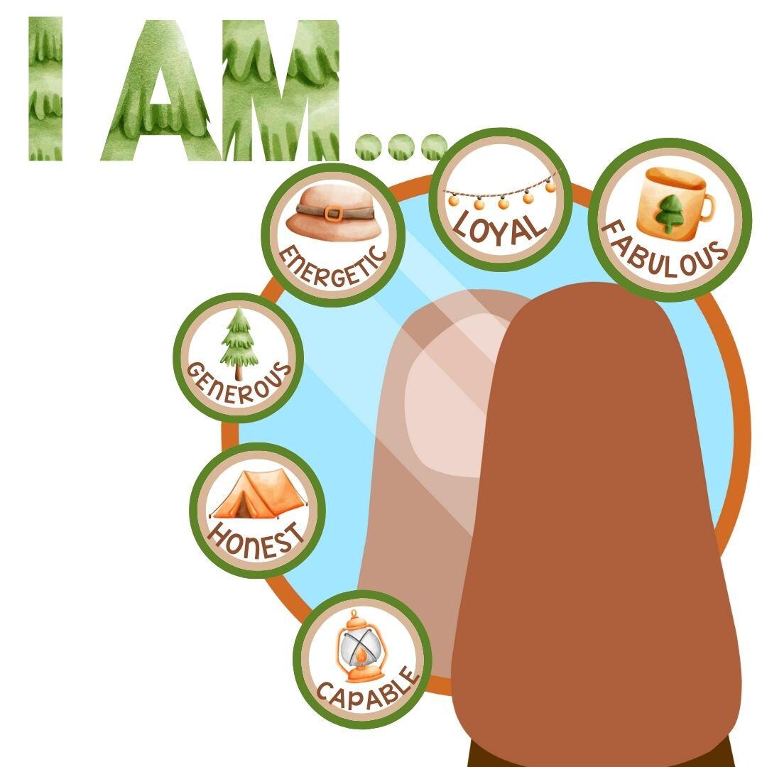 Affirmation Station - Camping Themed Editable Motivational & Self Love ...