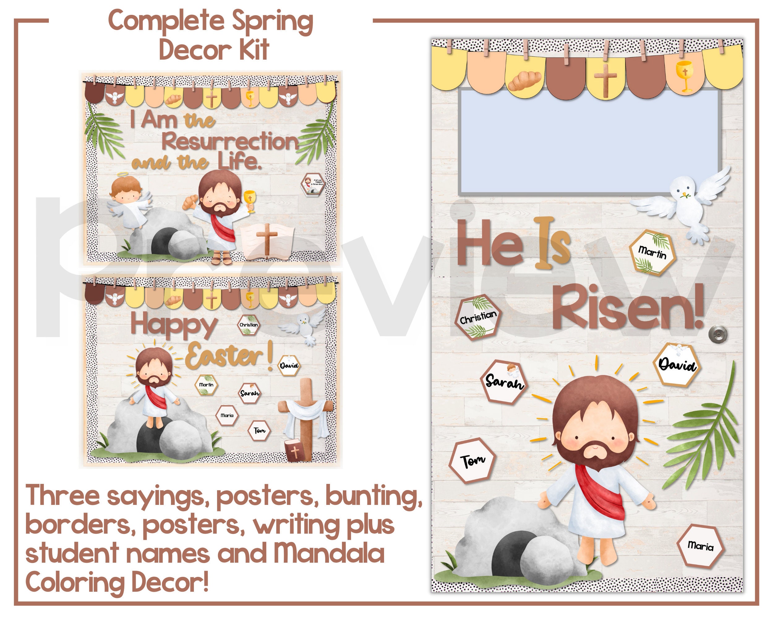 Christian Easter Bulletin Board – Interactive Classroom Decor With ...
