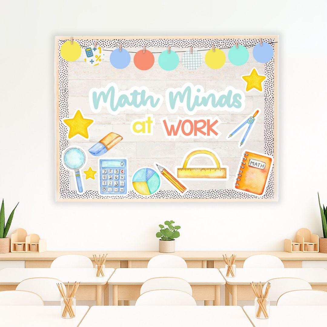 Math Classroom Decor Kit - Editable Posters, Bunting, and Name Tags - Etsy