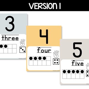 Bee Themed Number Posters for Classroom Decor, Spanish Version Included ...