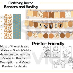 Gingerbread Man Bulletin Board & Classroom Decor Kit + Editable ...