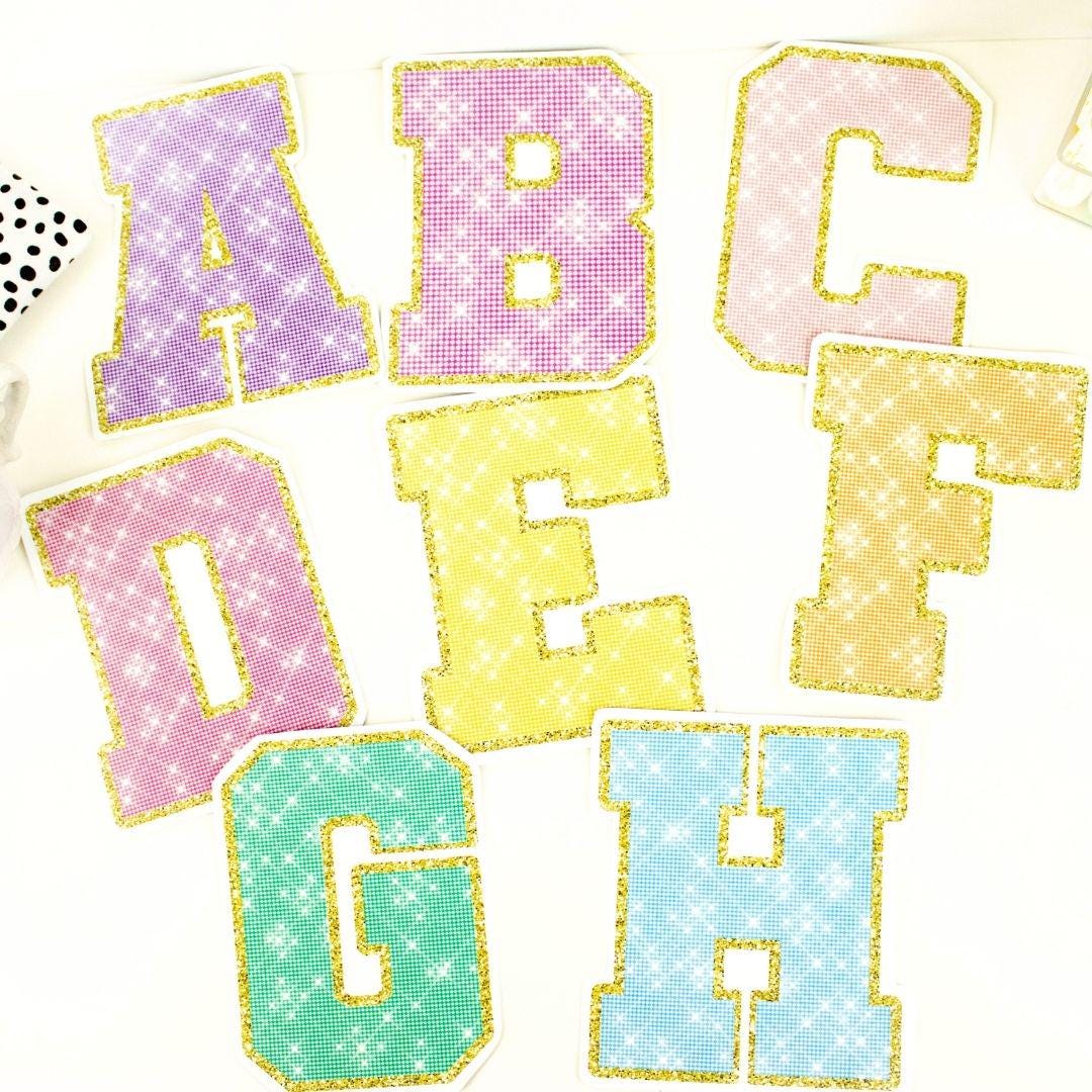 Printable Varsity Letters & Numbers - Rainbow Diamond Sparkles Theme ...