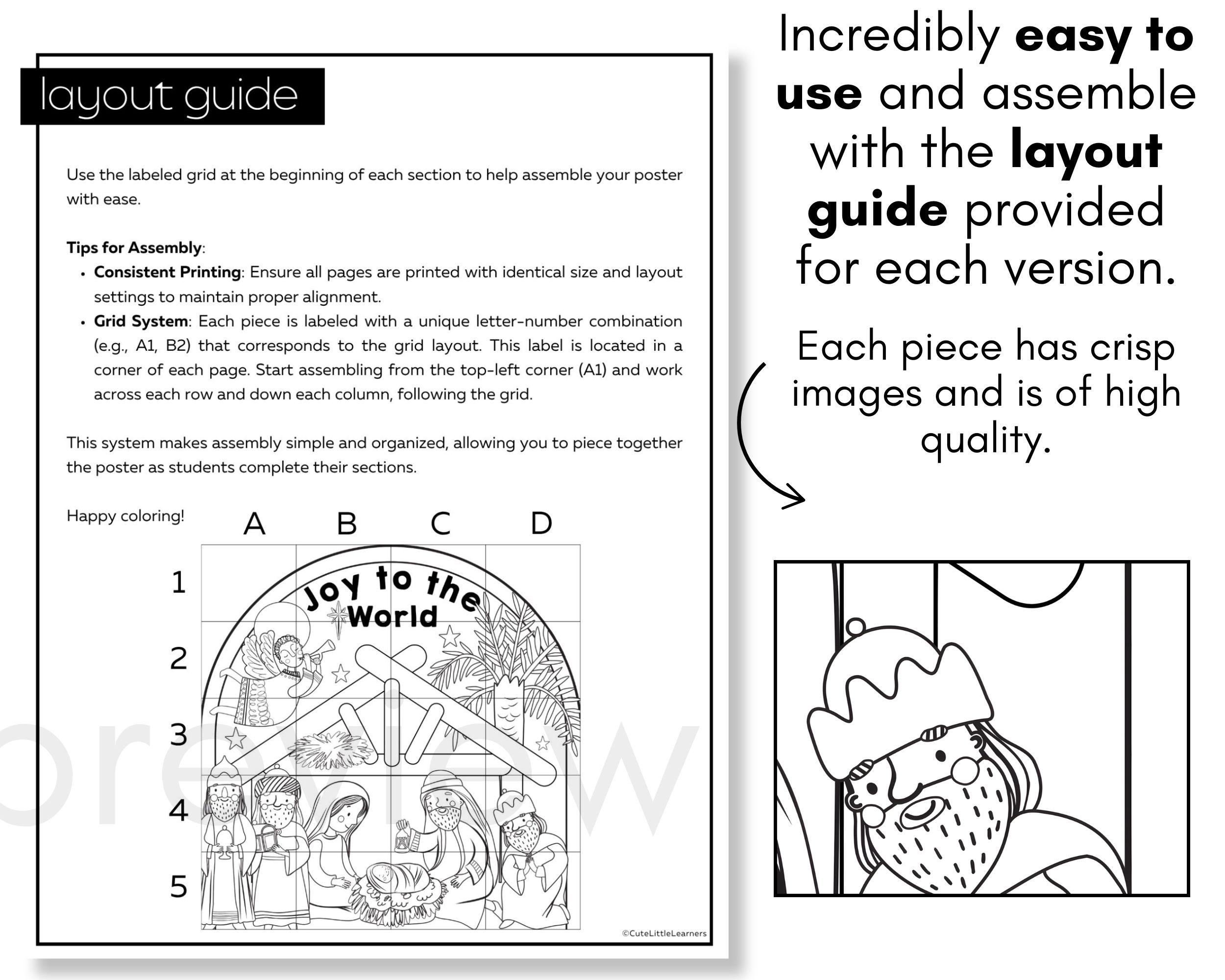 Printable Nativity Collaborative Poster – Christmas Classroom Coloring ...