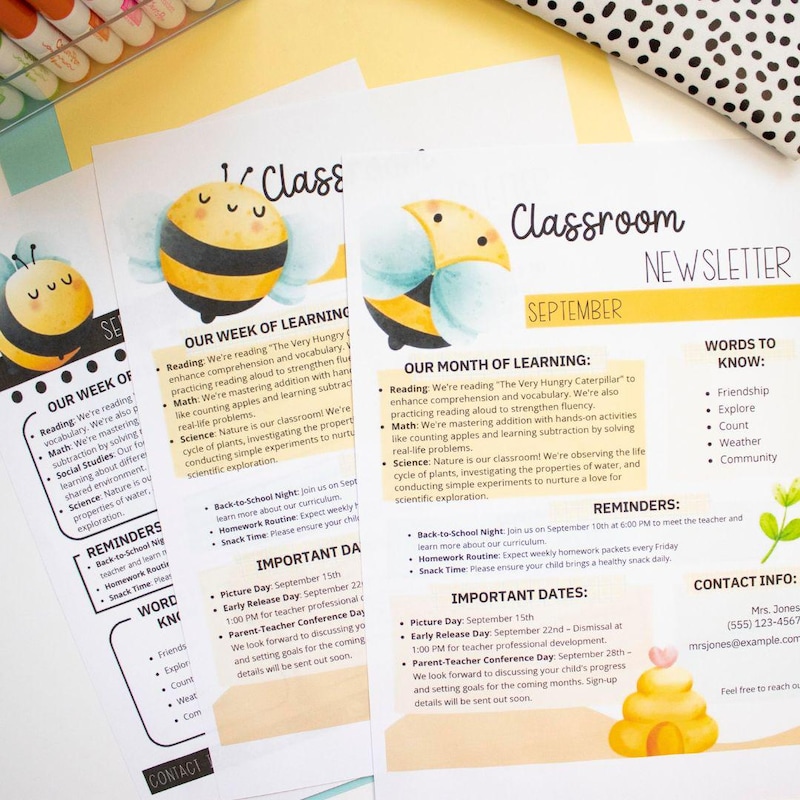 Bee Theme Newsletter - Etsy