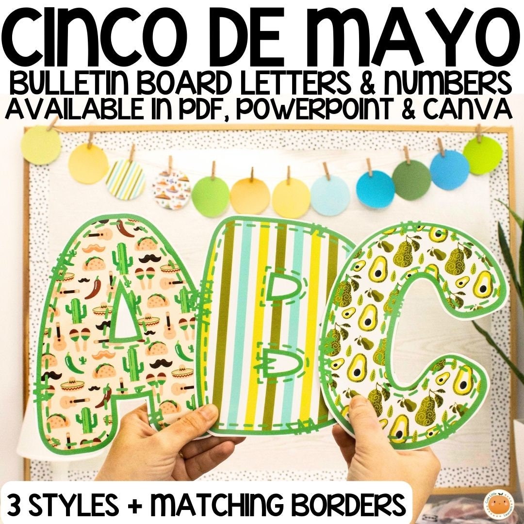 Cinco De Mayo Lettering for Bulletin Board Titles / Classroom and Door ...