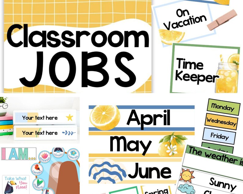 Coastal Lemon Full Classroom Decor Bundle - Editable SEL Room Makeover ...