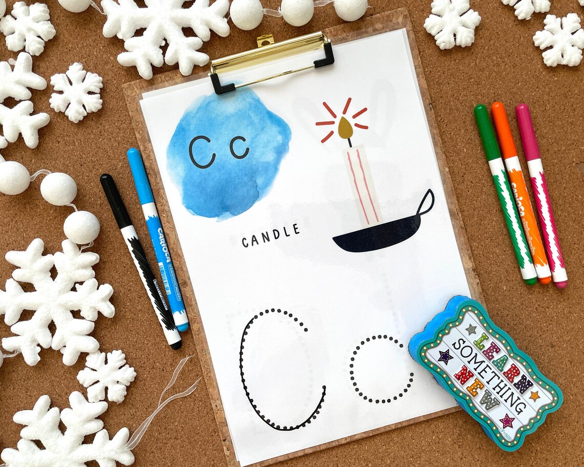 Alphabet Watercolor Winter Tracing Cards A-Z & Numbers 1-10 - Etsy