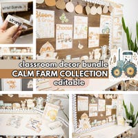 Farmhouse Neutral Classroom Decor Bundle | Classroom Bulletin Board ...