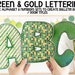 Green and Gold Lettering for Bulletin Board Titles / Classroom and Door ...
