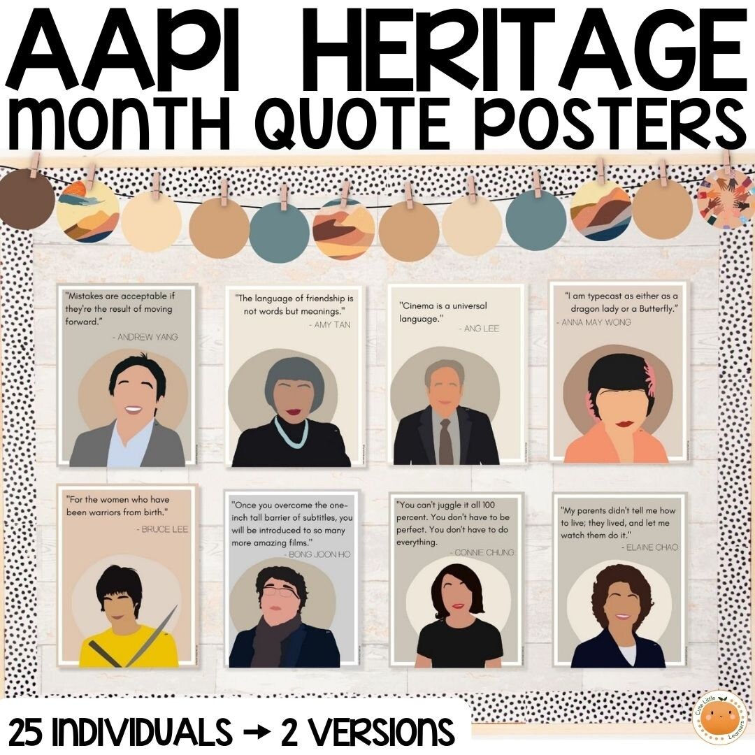 AAPI Heritage Month Quote Posters for Bulletin Board & Classroom Decor ...