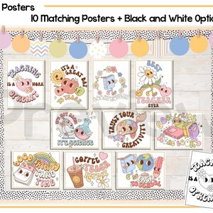 Retro Groovy Back to School Classroom Decor and Bulletin Board Kit ...