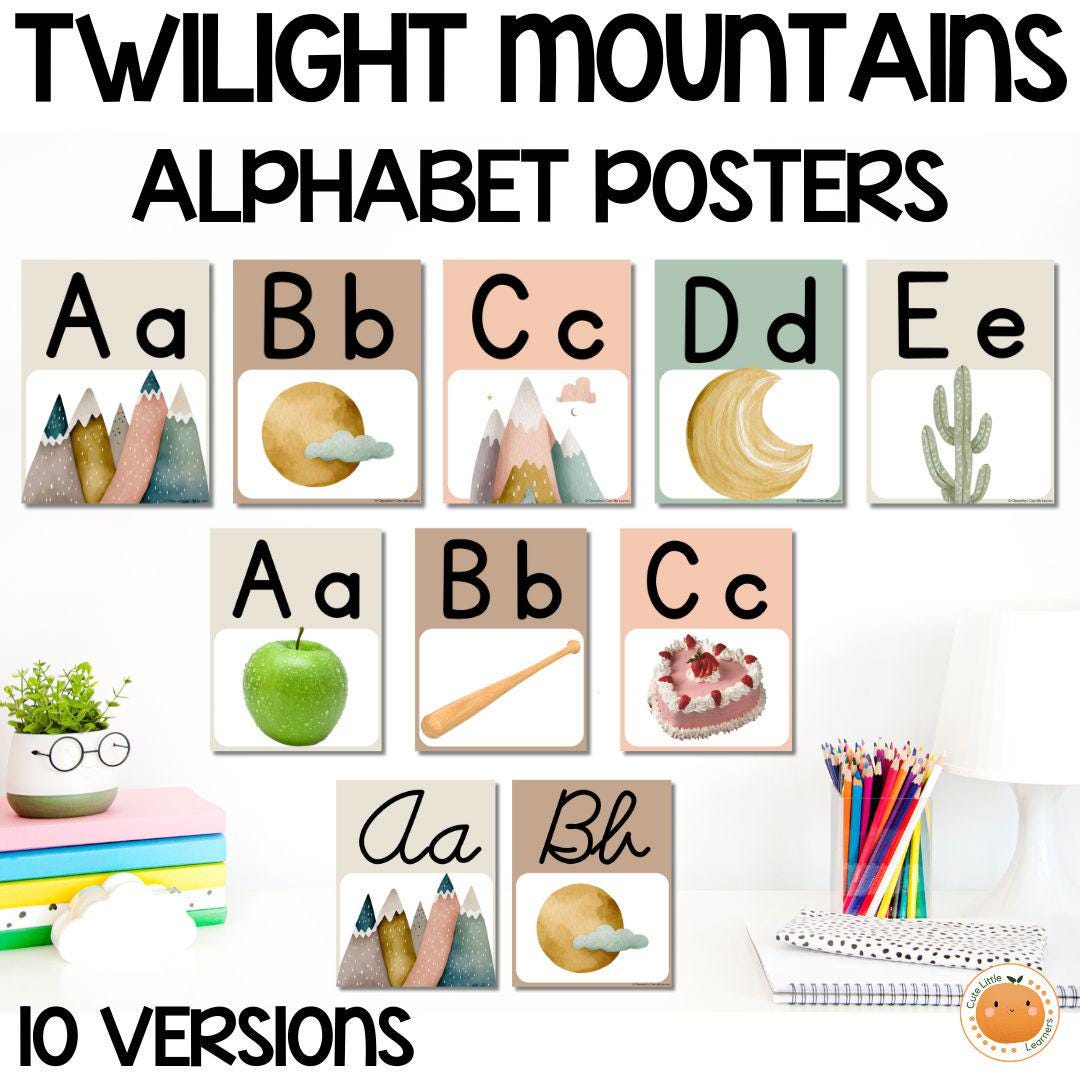 Twilight Mountains Themed Alphabet Posters for Classroom Decor ...