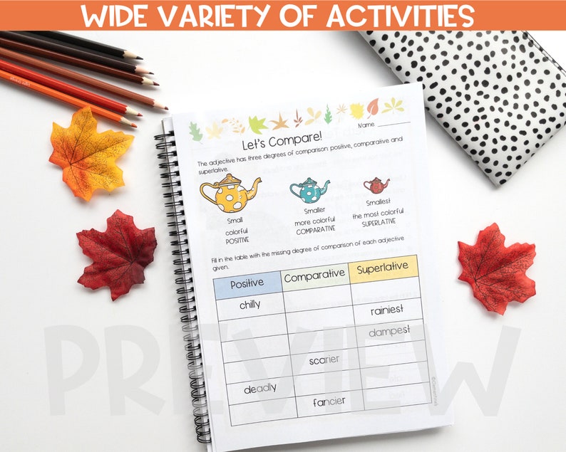 Printable Fall Worksheets Set No Prep & Ready to Go - Etsy